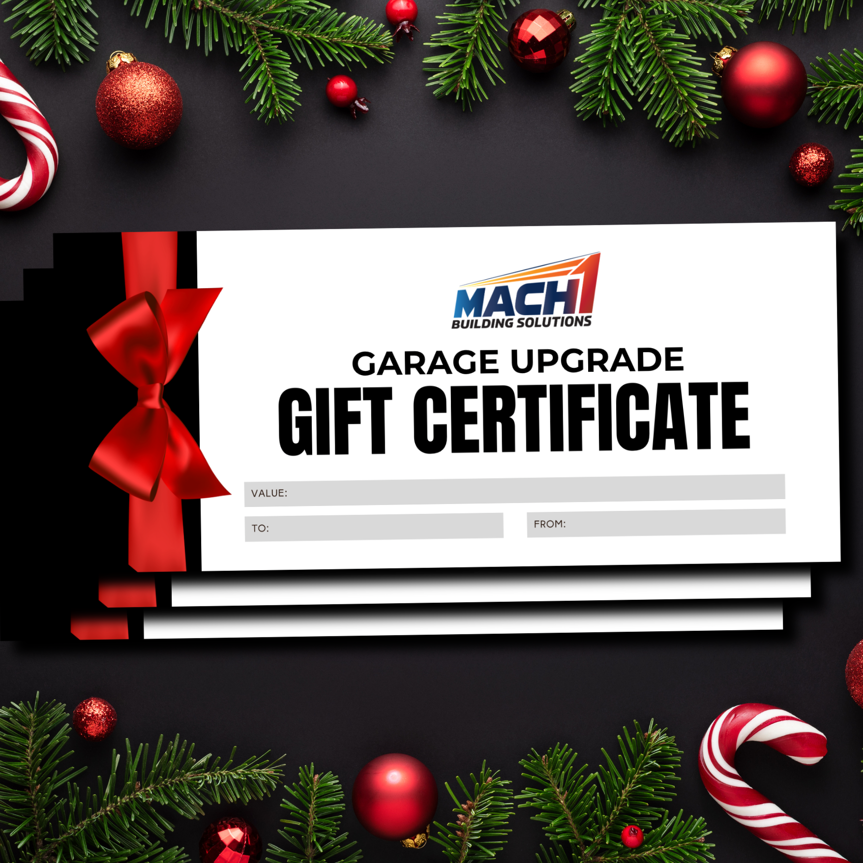 Garage Upgrade Gift Certificate | Mach-1 Building Solutions